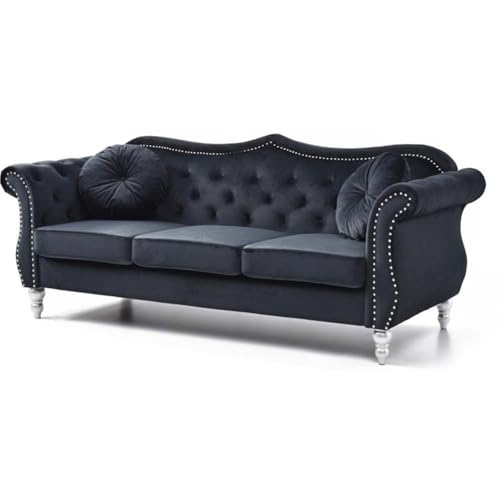 Glory Furniture Hollywood Velvet Sofa in Black