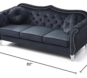 Glory Furniture Hollywood Velvet Sofa in Black