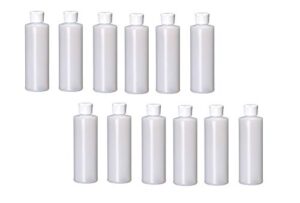 natural farms 8 oz plastic flip top pour spout bottles - 12 pack - for essential oils, perfumes, lotions