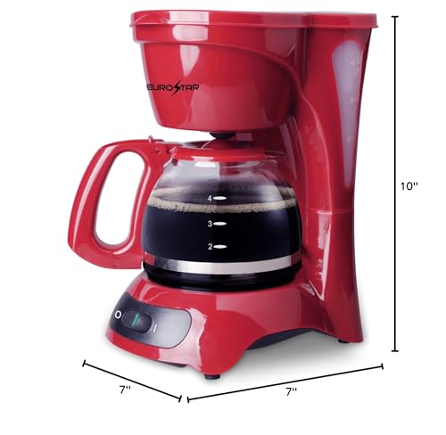 EUROSTAR 4-Cup Coffeemaker (Burgandy)