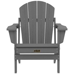 SERWALL Adirondack Chair for Patio Garden Outdoors Fire Pit- (Folding Gray)