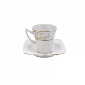 KARACA Autumn Coffee Service Set for 6 People, 6 x Espresso Cups and 6 x Saucers, Robust Mocha Cup, Thick Drinking Rim, Espresso Cups, Mocha Cups, Porcelain