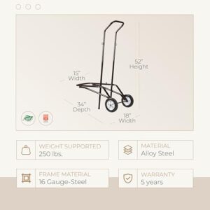 OEF Furnishings Heavy Duty Stack and Banquet Chair Dolly with Oversized Rubber Wheels, Easy Transport and Storage Solution