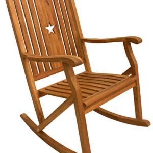 Leigh Country Sequoia Series Adult Rocker with Star Cutout Rocking Chair, Brown