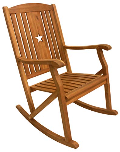 Leigh Country Sequoia Series Adult Rocker with Star Cutout Rocking Chair, Brown