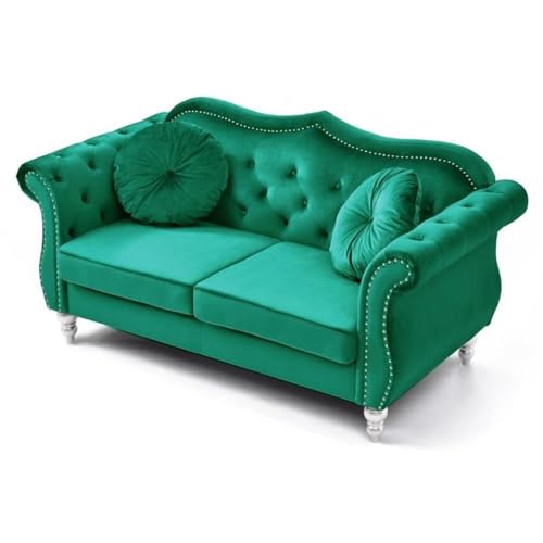 Glory Furniture Hollywood Velvet Loveseat in Green