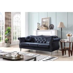 Glory Furniture Hollywood Velvet Sofa in Black