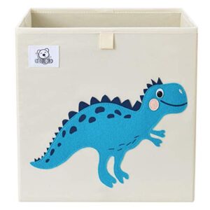 clcrobd foldable animal cube storage bins fabric toy box/chest/organizer for toddler/kids nursery, playroom, 13 inch (dino t-rex)