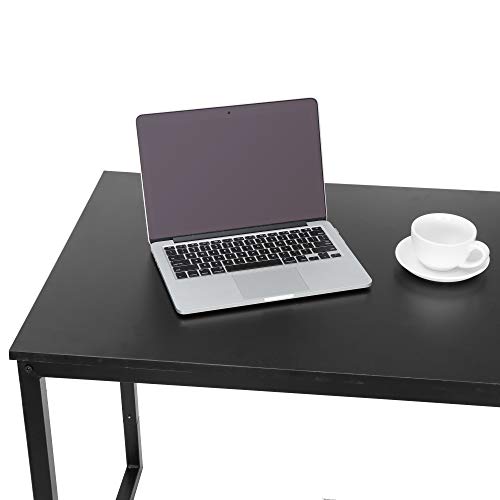 ZENY Computer Desk,55 Inch Office Desk Gaming Desk Writing Desk, Modern Simple Desk PC Laptop Study Student Table (Black, 55 inch)