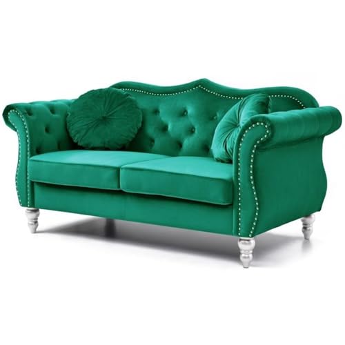 Glory Furniture Hollywood Velvet Loveseat in Green