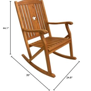 Leigh Country Sequoia Series Adult Rocker with Star Cutout Rocking Chair, Brown