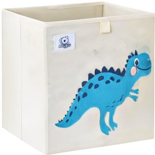 CLCROBD Foldable Animal Cube Storage Bins Fabric Toy Box/Chest/Organizer for Toddler/Kids Nursery, Playroom, 13 inch (Dino T-Rex)