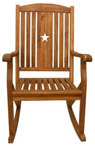 leigh country sequoia series adult rocker with star cutout rocking chair, brown