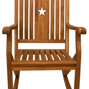 Leigh Country Sequoia Series Adult Rocker with Star Cutout Rocking Chair, Brown