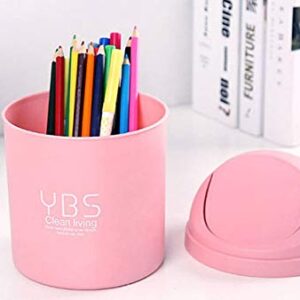 WOIWO 1 PCS Creative Desktop Trash Can Small Household Living Room Shake Lid Garbage Can Mini Kitchen Countertop with Lid Paper Basket （Color Random Send）