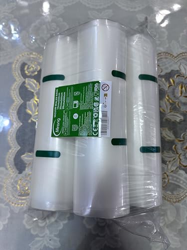 Vacuum Sealer Bags Rolls for Food Saver 11"x25' 3Rolls + 8"x25' 3Rolls Seal a Meal Commercial Grade, BPA Free, Heavy Duty, Great for Vacuum storage, Meal Prep or Sous Vide