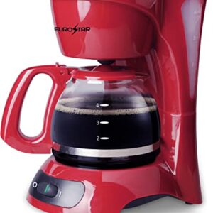 EUROSTAR 4-Cup Coffeemaker (Burgandy)