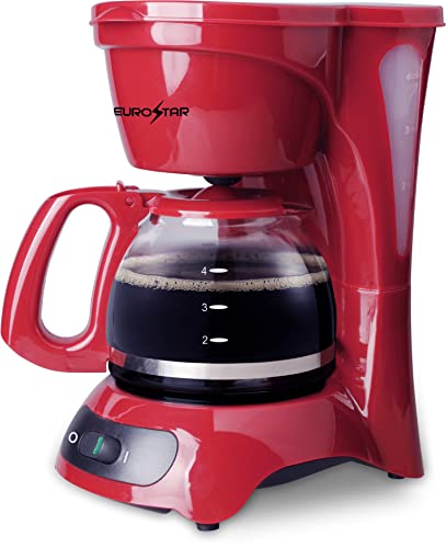 EUROSTAR 4-Cup Coffeemaker (Burgandy)