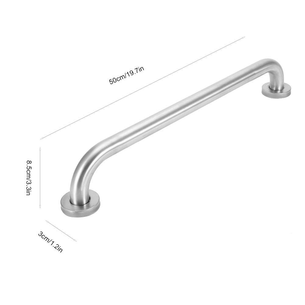 20inch Stainless Steel Shower Grab Bar, Anti Slip Shower Grab Bar Handle Knurled Balance Bar Safety Hand Rail Support Wall Stainless Steel Bath Wall Shower Handle Bath Handle for Bathroom