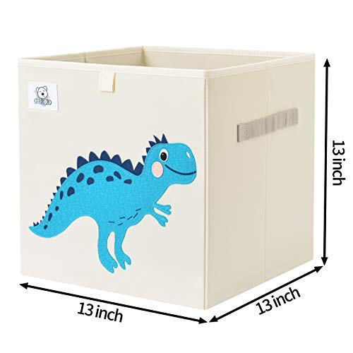 CLCROBD Foldable Animal Cube Storage Bins Fabric Toy Box/Chest/Organizer for Toddler/Kids Nursery, Playroom, 13 inch (Dino T-Rex)