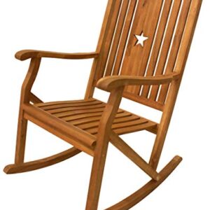 Leigh Country Sequoia Series Adult Rocker with Star Cutout Rocking Chair, Brown