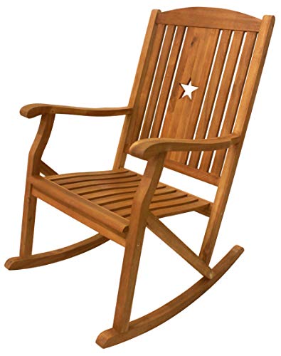 Leigh Country Sequoia Series Adult Rocker with Star Cutout Rocking Chair, Brown