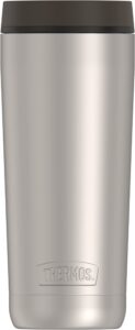 thermos alta series stainless steel tumbler 18 ounce, matte steel/espresso black