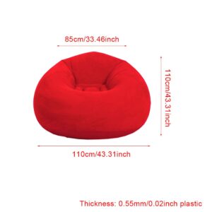 Beanless Bag Inflatable Chair, Air Sofa Outdoor Inflatable Lazy Sofa Chair, Washable Couch Bean Bag Chair Folding,for Organizing Plush Toys Or Memory Foam--Red