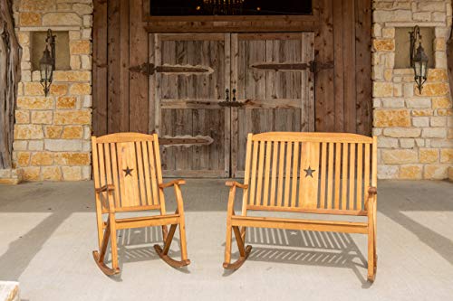 Leigh Country Sequoia Series Adult Rocker with Star Cutout Rocking Chair, Brown