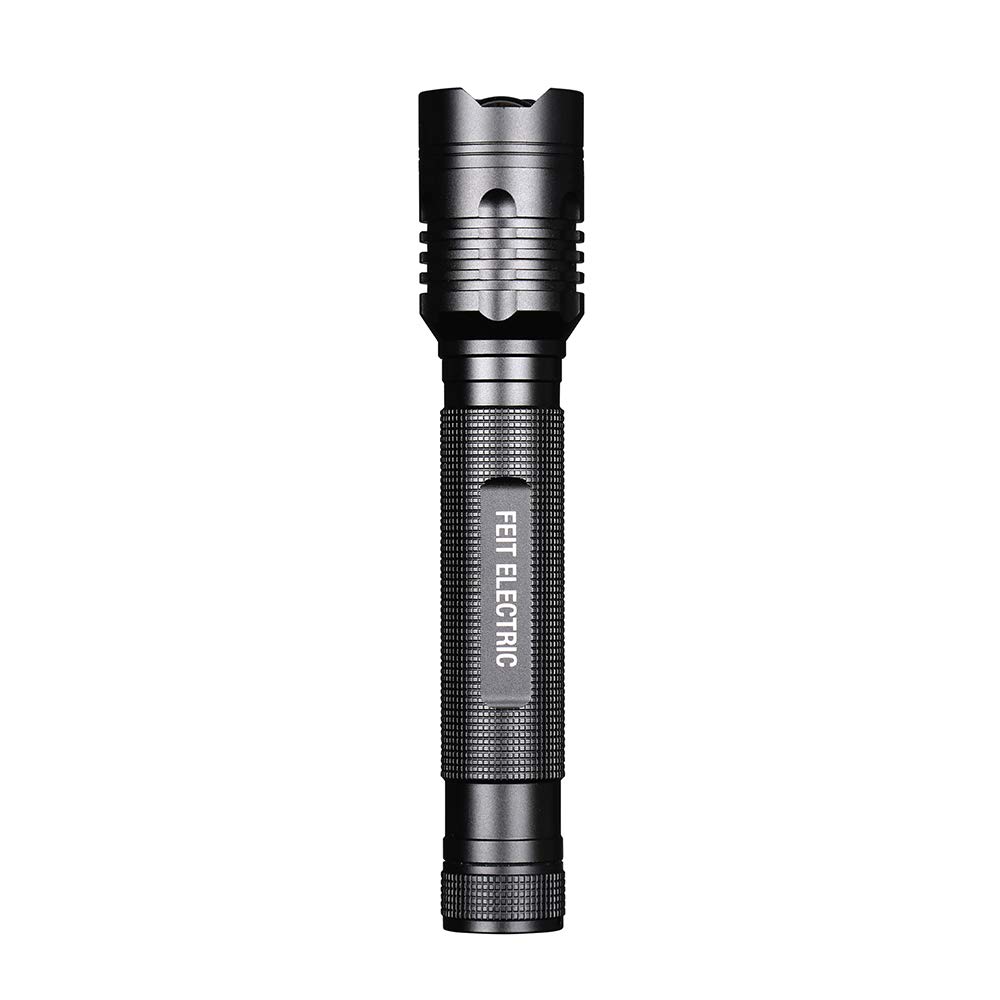 Feit Electric LED Tactical Flashlight - Aluminum Alloy - Zoomable Strike Bezel; Illuminate up to 1,000 feet - Adjustable Brightness from 260-1000 Lumen | Requires 3-C Batteries