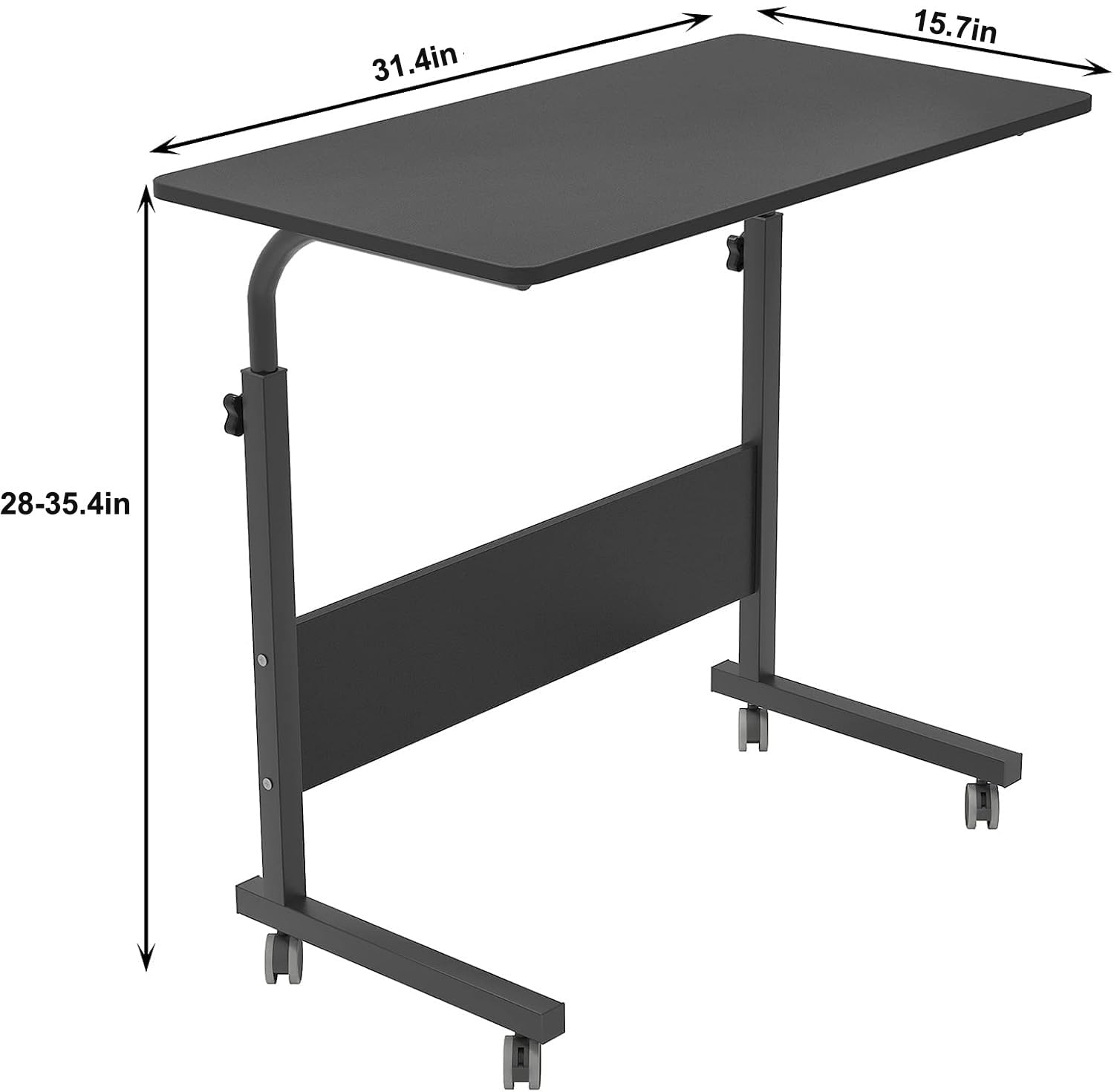 SogesGame Side Table with Wheels, Home Snack Side Table with Castors Mobile End Table,Black,05#1-80BK-S8-US