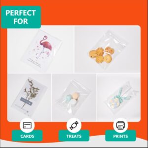 iMailer - 100 Pcs - 5" x 7" Resealable Cellophane Bags - Self Sealing Clear Cello Bags for A2 A4 A6 Cards & Envelopes, Photo, Prints, Candies