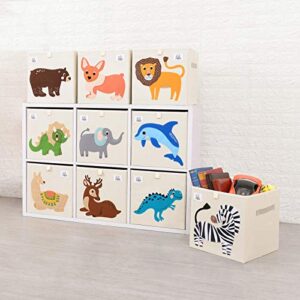 CLCROBD Foldable Animal Cube Storage Bins Fabric Toy Box/Chest/Organizer for Toddler/Kids Nursery, Playroom, 13 inch (Dino T-Rex)