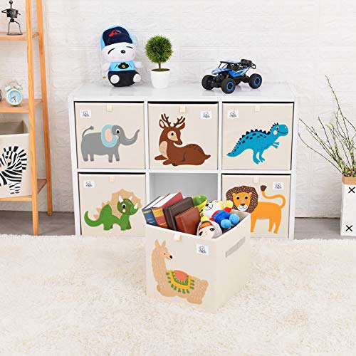 CLCROBD Foldable Animal Cube Storage Bins Fabric Toy Box/Chest/Organizer for Toddler/Kids Nursery, Playroom, 13 inch (Dino T-Rex)