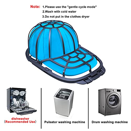 Baseball Caps Washer for Washing Machine or Dishwasher, Hat Washer Frame/Washing Cage, Hat Shapers/Cleaning Protector Racks, 2 Sizes Fit for Adult and Child's Cap