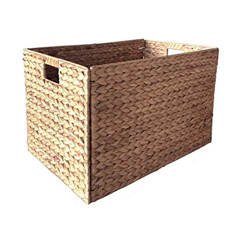 Large Wicker Seagrass Baskets Hampers Set Of 2 Cut Out Handles 21"w X 14.5" 14"h Beige Iron Handmade