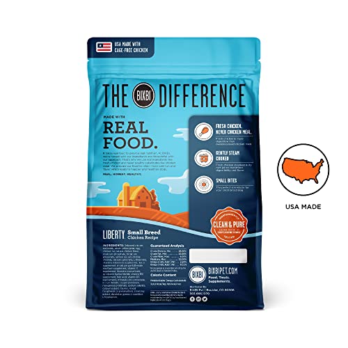 BIXBI Liberty Small Breed Grain Free Dry Dog Food, Chicken, 4 lbs - Fresh Meat, No Meat Meal, No Fillers for Easy Digestion - USA Made