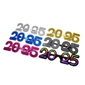 swyoun 2025 plastic glasses happy new year's eve glasses graduation 2025 class of 2025 party photo prop supplies(pack of 6)