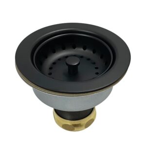 kingston brass k112mb tacoma kitchen sink basket strainer, matte black 4.44 x 4.44 x 3.81