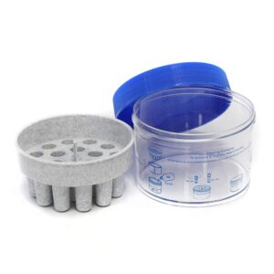 maccx freezing container, pc jar, hdpe closure and tube holder, available for 18pcs of 1-2ml tubes,cfc018-001