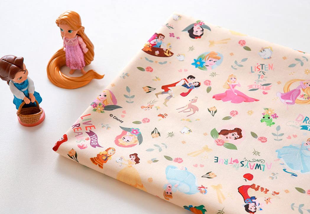 Disney Cotton Fabric by The Yard Princess Character Fabric 110cm Wide Princess Friends