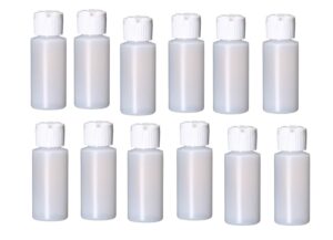 natural farms 1 oz plastic flip top pour spout bottles - 12 pack - for essential oils, perfumes, lotions