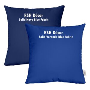 RSH DECOR: Deep Seating Loveseat Cushion Set | 46” x 26” Loveseat | All-Weather Spun Fabric | Outdoor Foam Settee and Pillow Back Cushions for Patio Furniture | Navy Blue