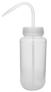 eisco 500ml wash bottle - wide mouth - vented cap - ldpe - translucent - unlabeled - squeeze rinse bottle