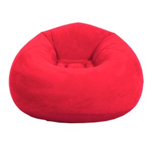 beanless bag inflatable chair, air sofa outdoor inflatable lazy sofa chair, washable couch bean bag chair folding,for organizing plush toys or memory foam--red