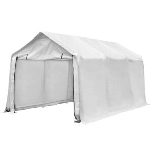 pupzo outdoor patio 10x17 ft heavy duty carport car canopy garage shelters 8 steel legs waterproof anti-exposure white