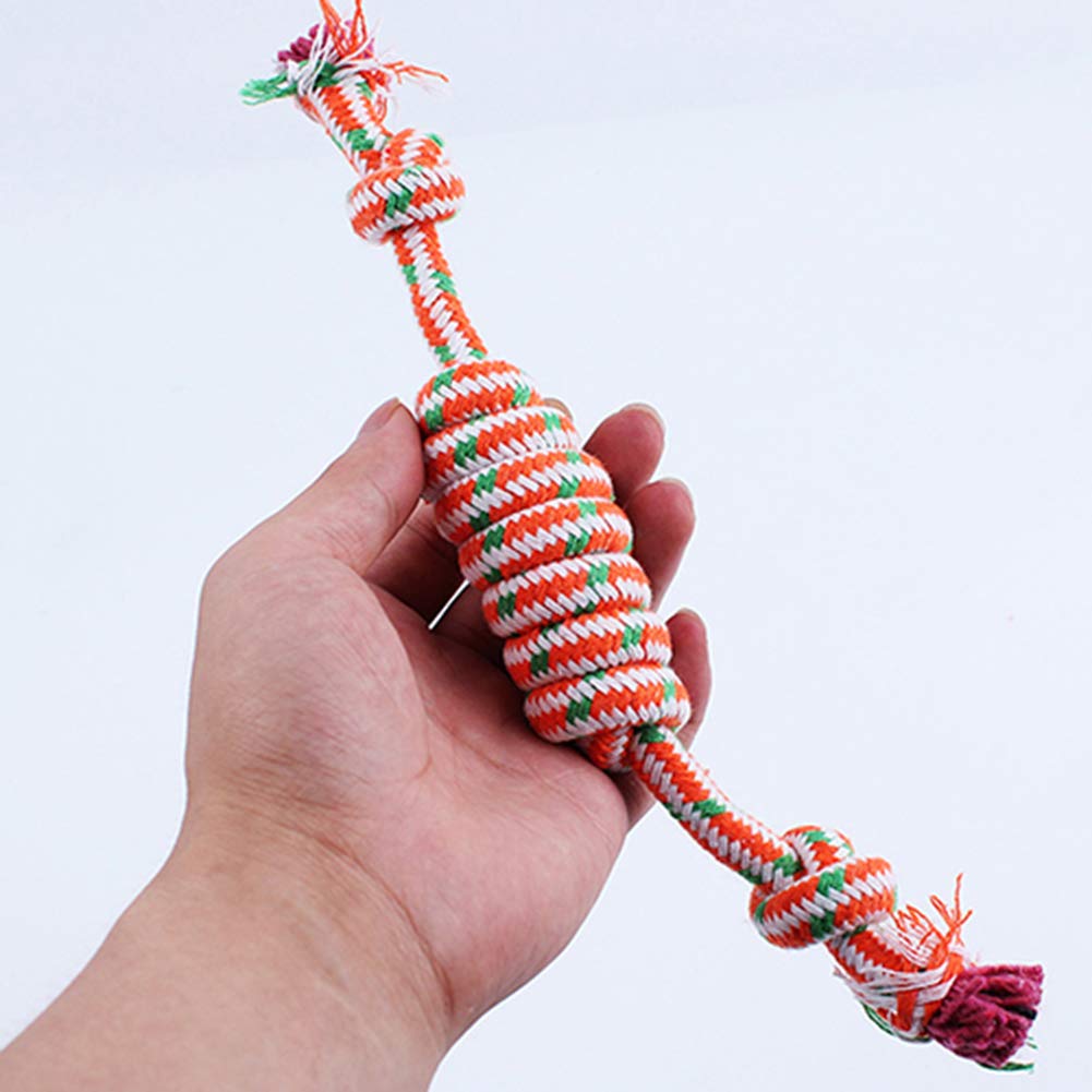 shlutesoy Pet Chew Toys,Dog Toy Cotton Braided Bone Rope Chew Knotted Tied Random Color