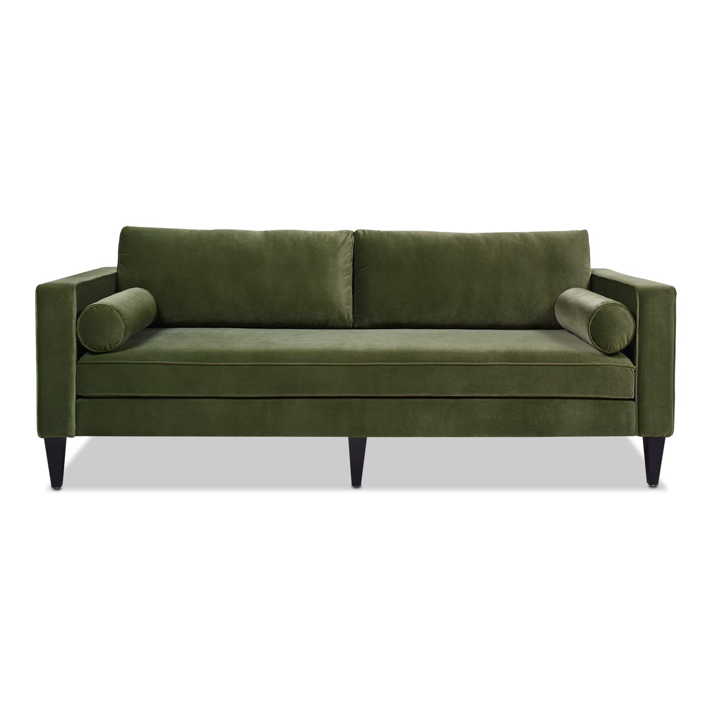 Jennifer Taylor Home Romana 84" Mid-Century Modern Sofa, Olive Green Performance Velvet