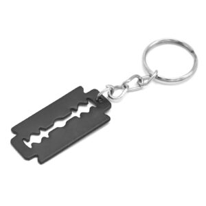 aaprotools black coated stainless steel razor blade key chain kc-002