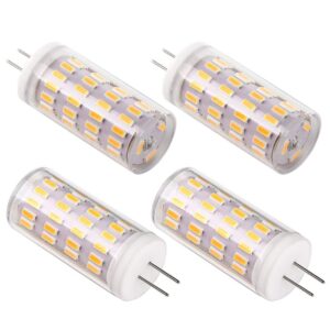 g4 led bulb 12v 5w, g4 t3 jc bi-pin base light bulb lamps, 40w halogen bulb equivalent, ac/dc 12v volt low voltage warm white 3000k, not-dimmable, for home, landscape. (pack of 4)